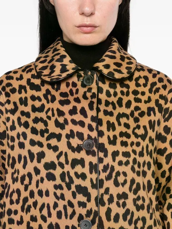 SEMICOUTURE Leopard Print Button-up Coat