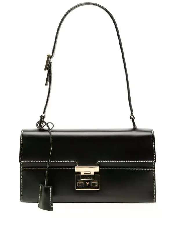 Gucci Calfskin Lady Lock Shoulder Bag - Black