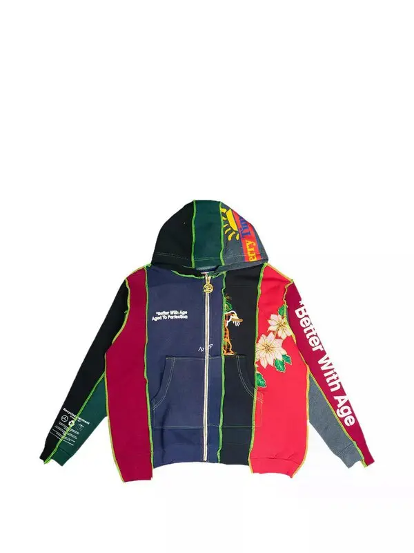 BETTER WITH AGE 5 Panel Zip-up Hoodie - Blue