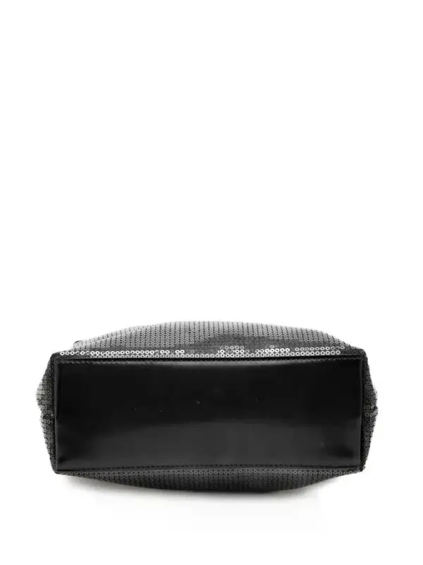 Prada 2000-2013 Small Sequined Mesh Logo Open Tote Bag