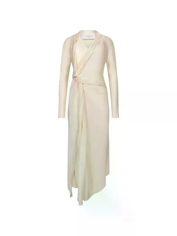 Victoria Beckham Lea Knotted-detail Midi Dress - White