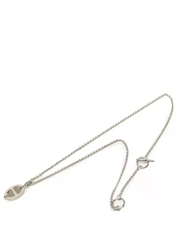 Hermès 2010-2026 Palladium Plated Mini Maillon Pendant Necklace Costume Necklace - Silver