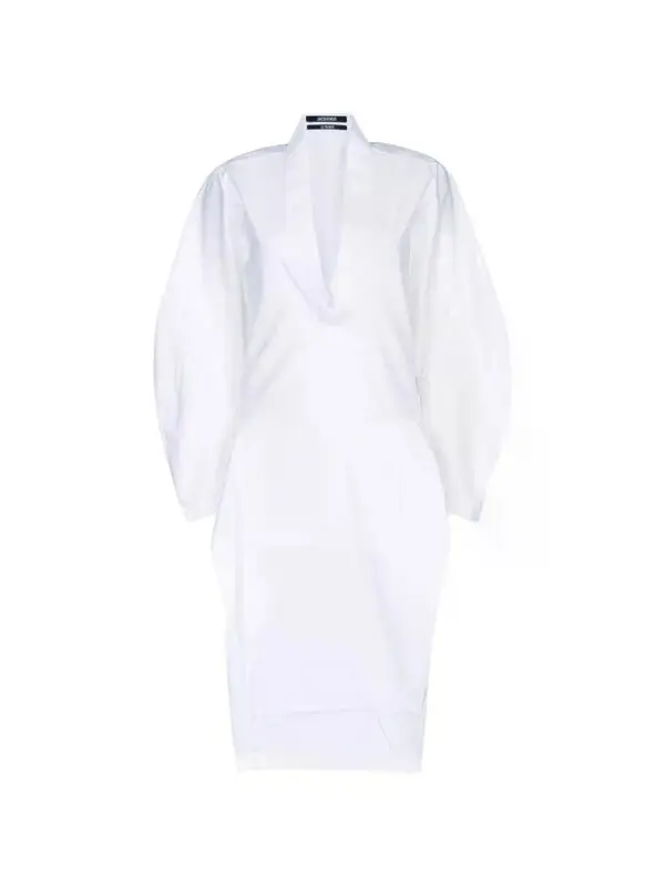 Jacquemus The Colombe Dress Loose-fit With Rounded Sleeves - White