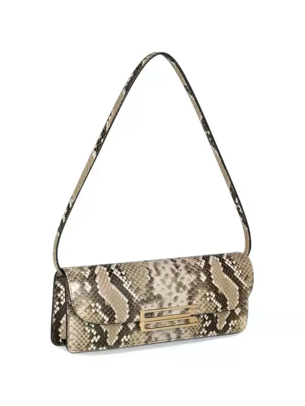 Victoria Beckham Dorian Snake-print East-west Clutch Bag - Neutrals