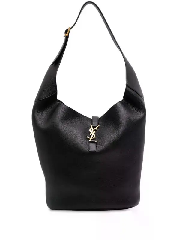 Saint Laurent Grained Calfskin Le 5 A 7 Hobo Shoulder Bag - Black
