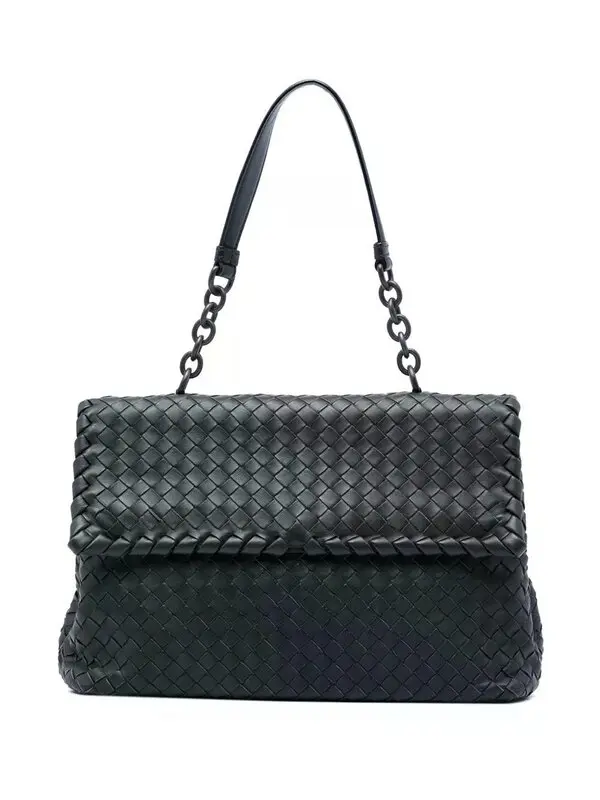 Bottega Veneta Medium Nappa Intrecciato Olimpia Shoulder Bag - Black