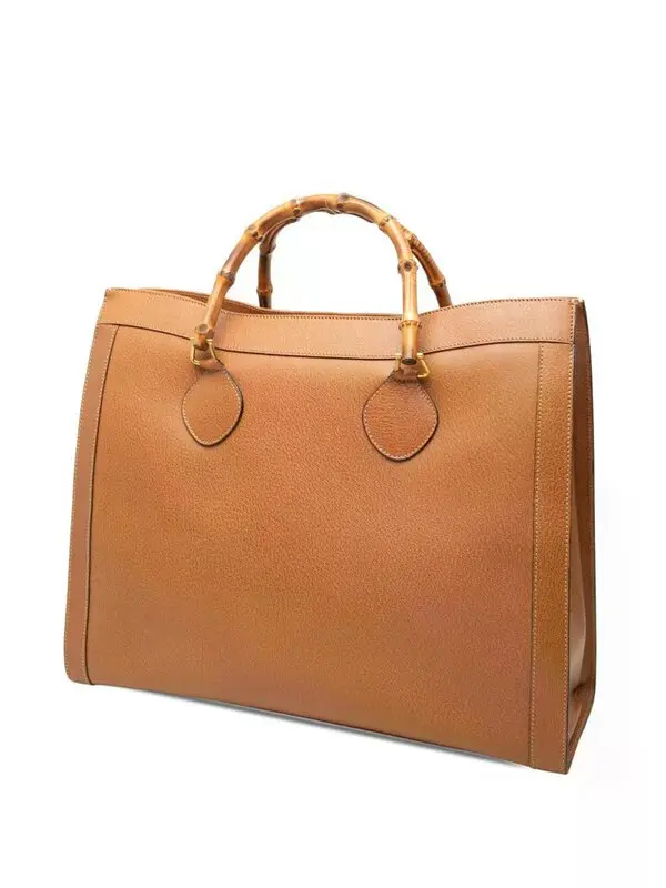 Gucci 20th Century Calfskin Bamboo Top Handle Tote Bag