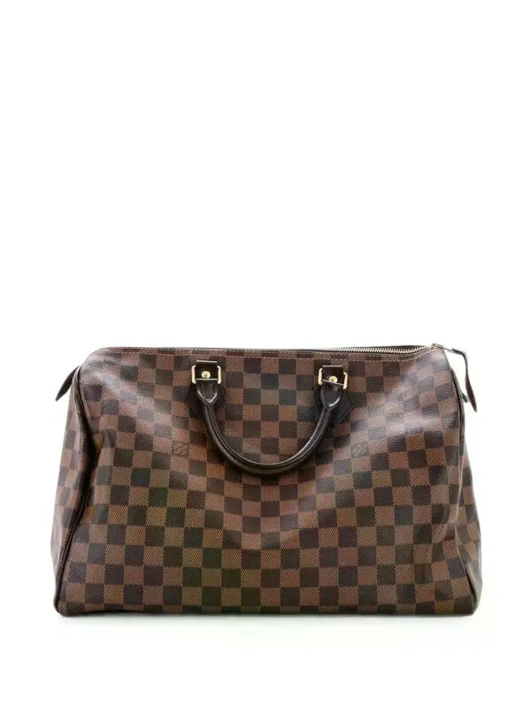 LOUIS VUITTON Speedy Handbag Damier 35 Satchel - Brown