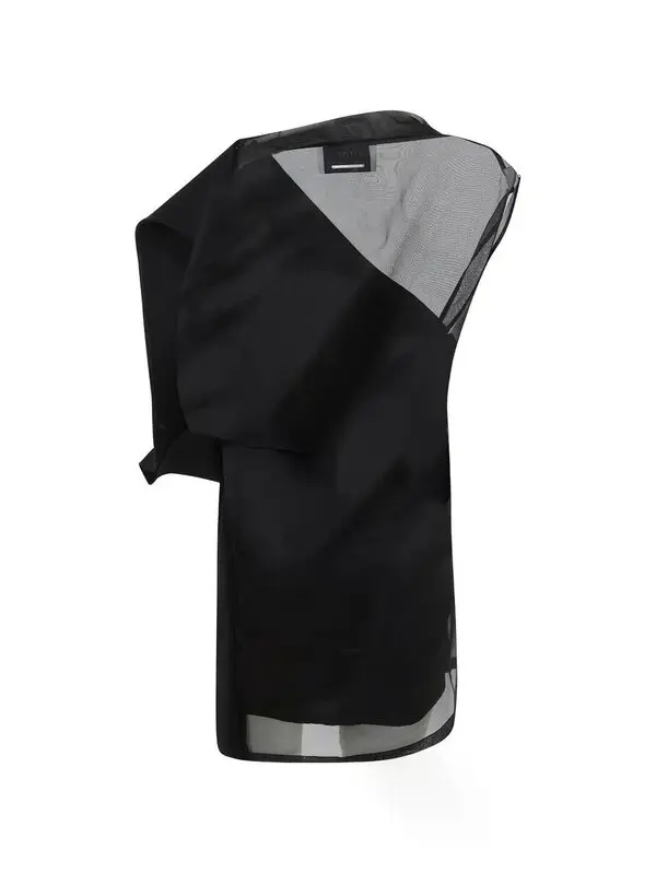 Max Mara Sheer-panel Draped Mini Dress