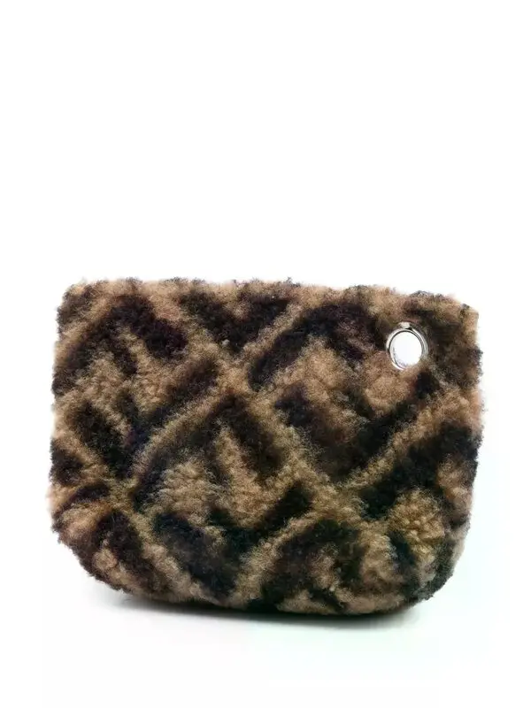 Fendi 2010-2026 Zucca Shearling Pyramid Pouch