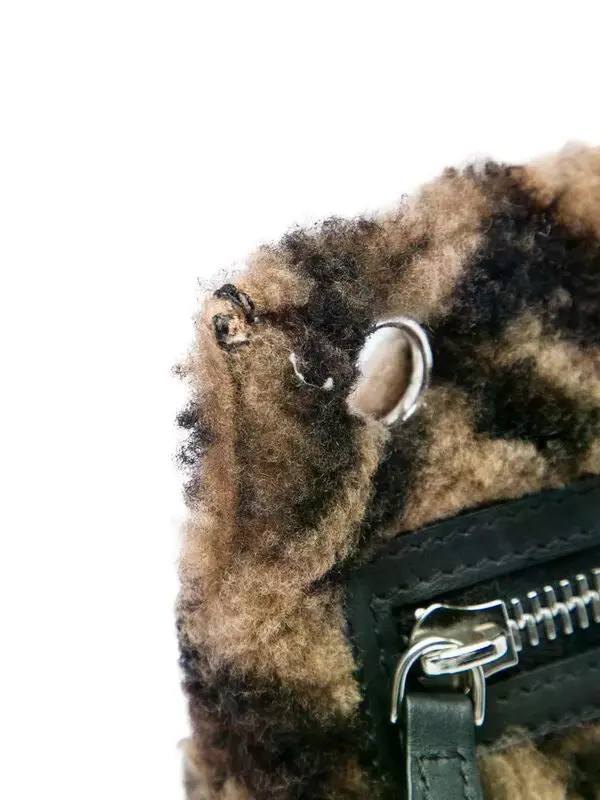 Fendi 2010-2026 Zucca Shearling Pyramid Pouch