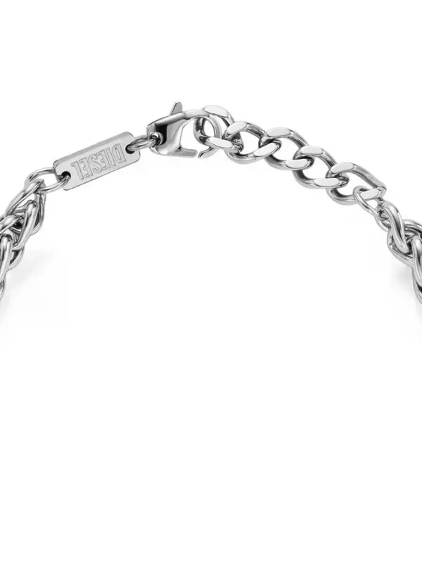 DIESEL® Red Enamel And Stainless Steel Chain Bracelet