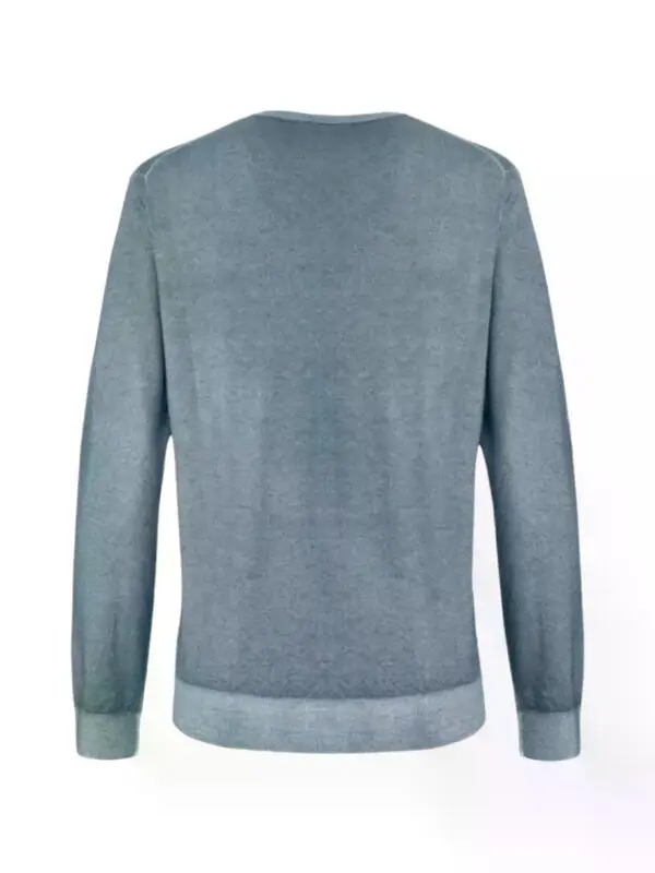 Malo V-neck Fine Knit Sweater - Blue