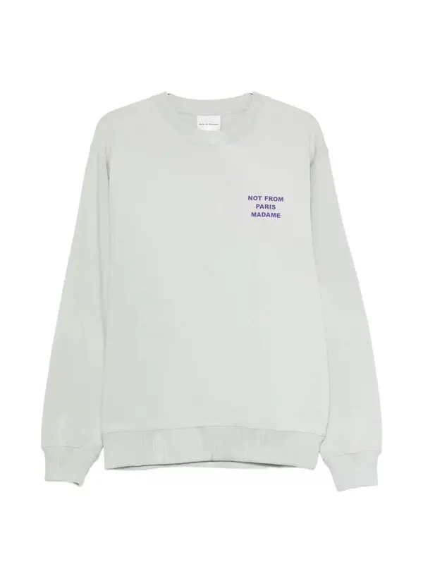 Drole De Monsieur Not From Paris Madame" Crew Neck Sweatshirt - Grey