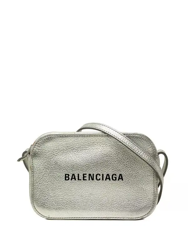 Balenciaga 2019 Metallic Leather Everyday Camera Bag Xs Crossbody Bag - Silver