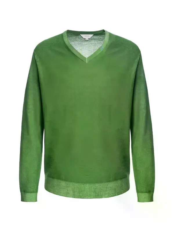 Malo Tavolozza Knitted V-neck Sweater - Green