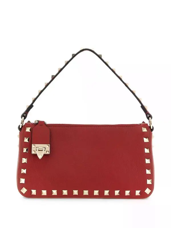 Valentino Garavani Small Rockstud Grainy Calfskin Crossbody Bag - Red