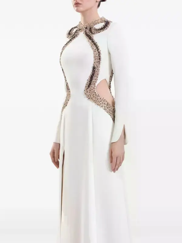 SAIID KOBEISY Embellished Long-sleeve Maxi Dress