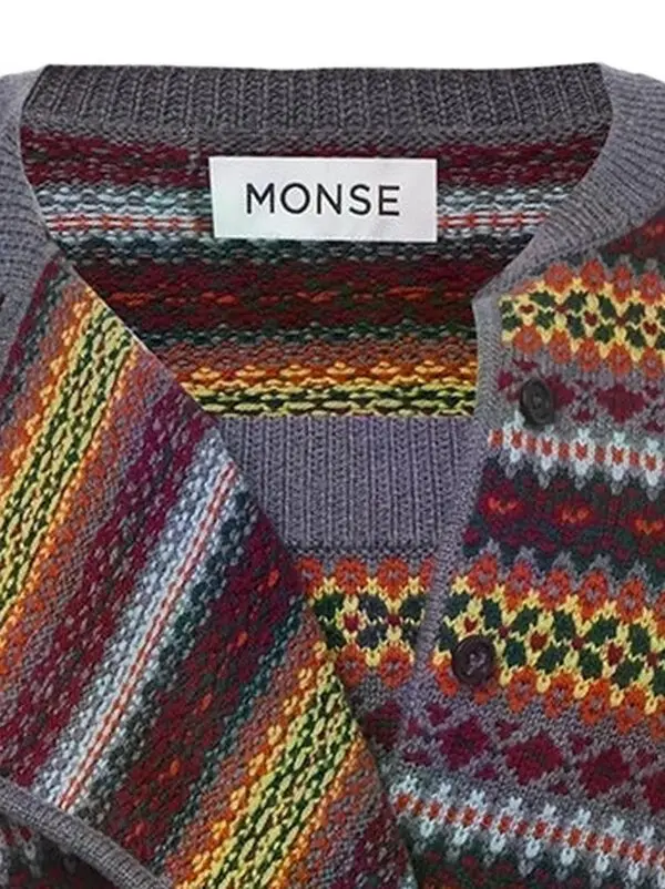 Monse Fair Isle Cascade Cardigan Set