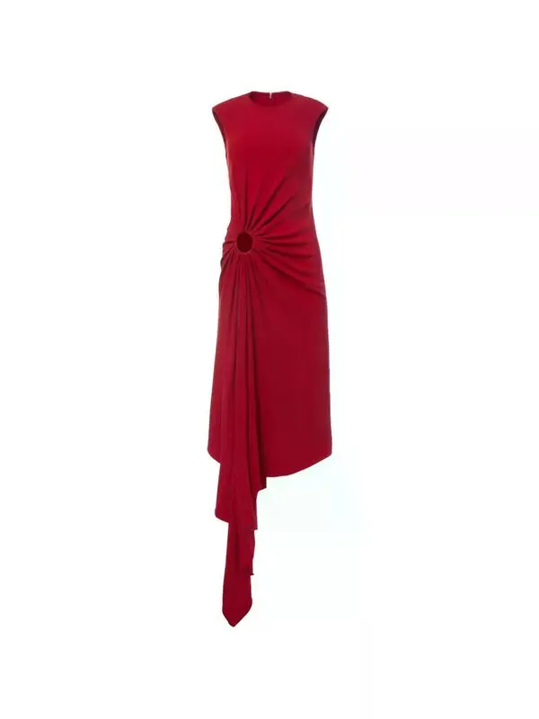 Monse Cut-out Sleeveless Midi Dress - Red