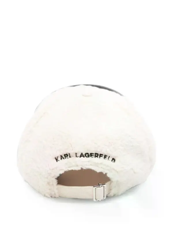 Karl Lagerfeld Ikon Logo-embroidered Bouclé Cap - White