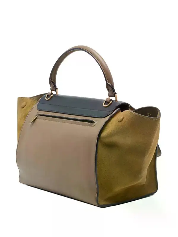 Celine Medium Tricolor Calfskin And Suede Satchel