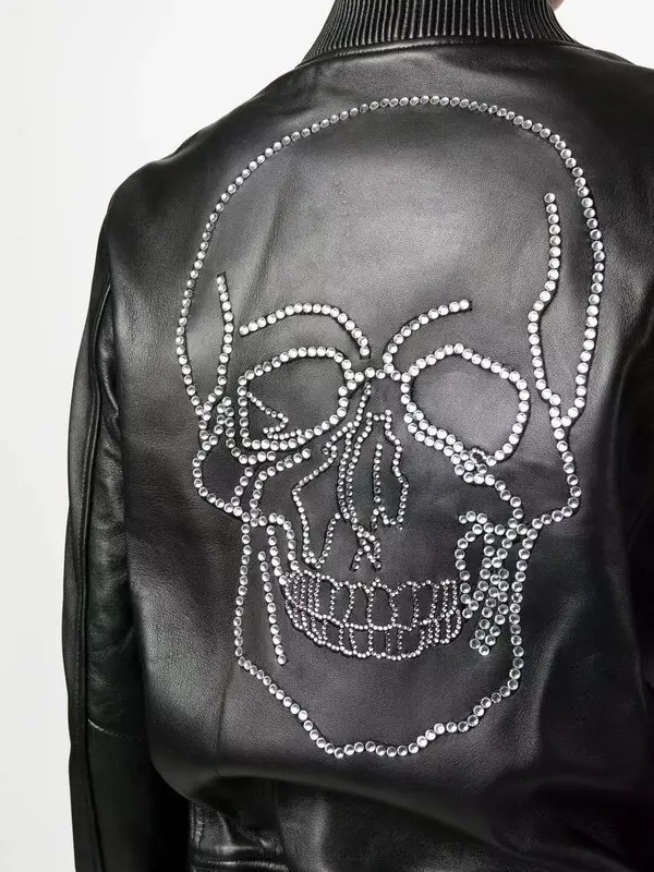 Philipp Plein Leather Bomber Jacket