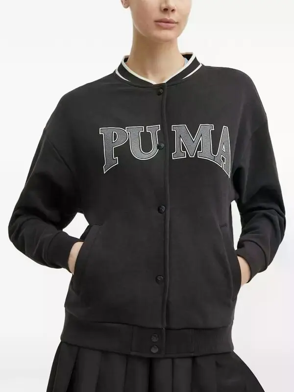 PUMA Logo-print Press-stud Jacket - Black