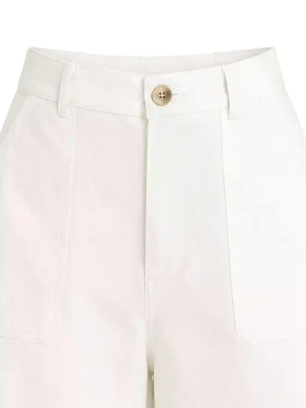 Marella High-waisted Linen Shorts - White