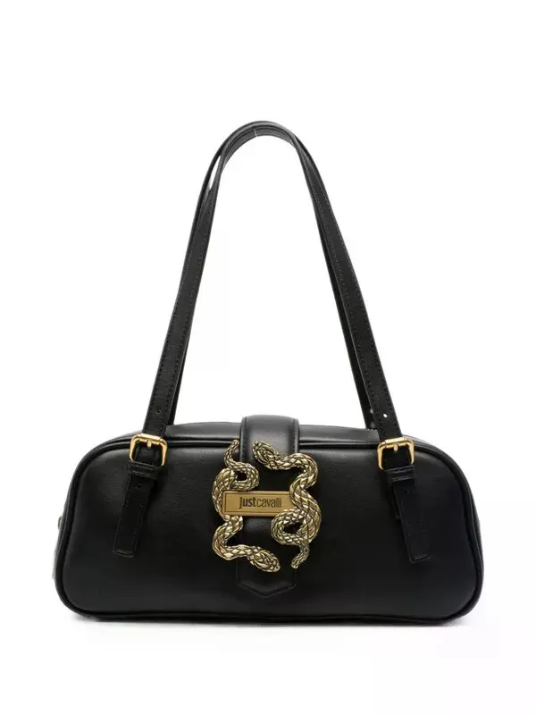 Just Cavalli Snake Plaque Buckle Detail Tote Bag - Black