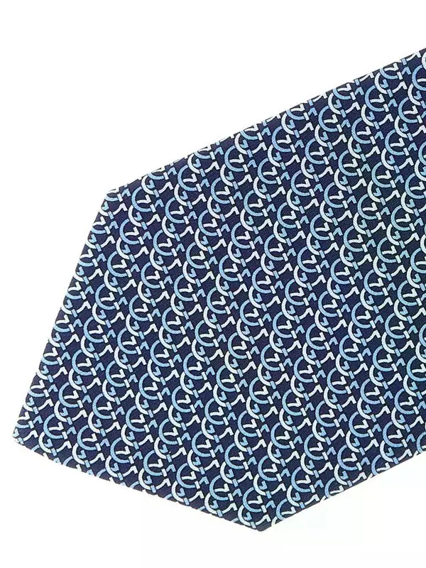 FERRAGAMO Gancini Links Print Silk Tie