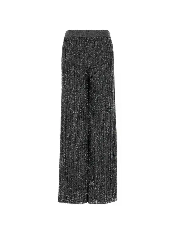Missoni Sequin-embellished Ribbed-knit Trousers - Grey
