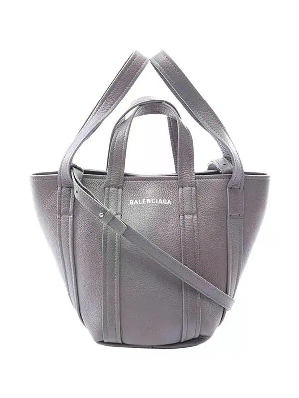 Balenciaga Leather Everyday North South Tote Xs Satchel - Grey