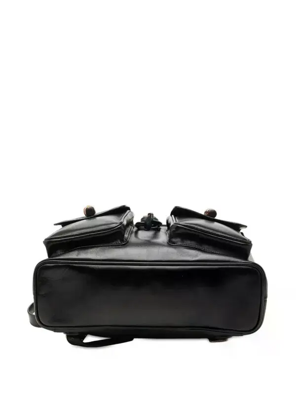 Gucci 20th Century Large Calfskin Bamboo Drawstring Backpack