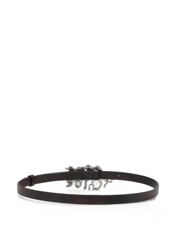Chloé Running Horses Leather Belt - Black