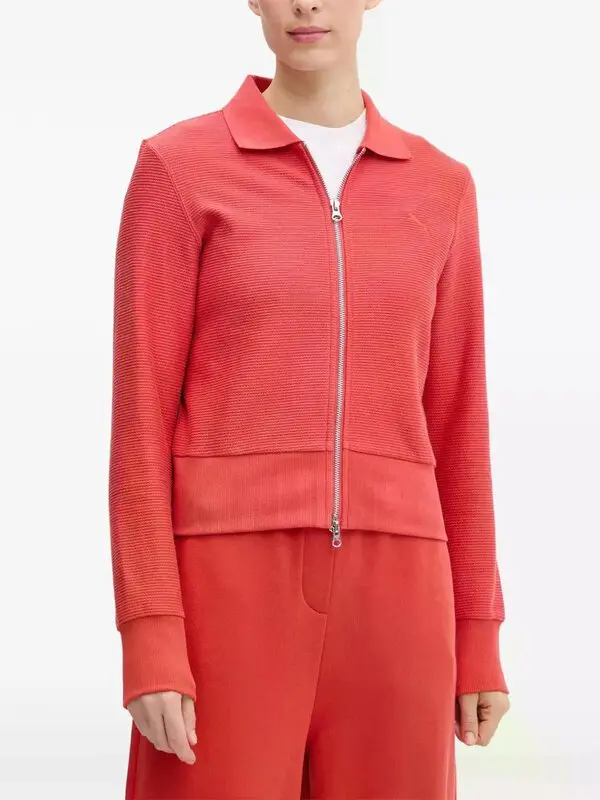 PUMA Ribbed-knit Zip-up Jacket - Red
