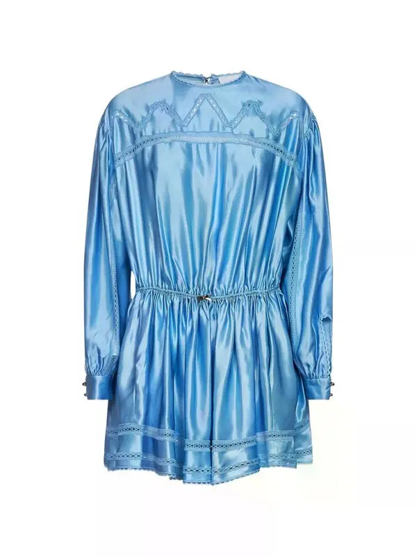 Rabanne Lace-trim Puff-sleeve Dress