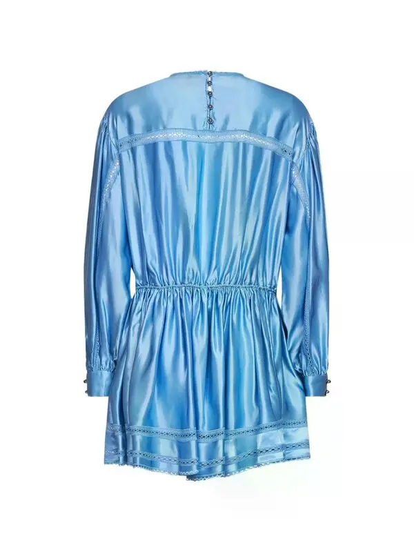 Rabanne Lace-trim Puff-sleeve Dress