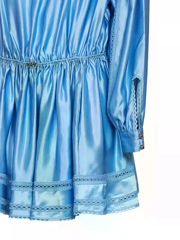 Rabanne Lace-trim Puff-sleeve Dress
