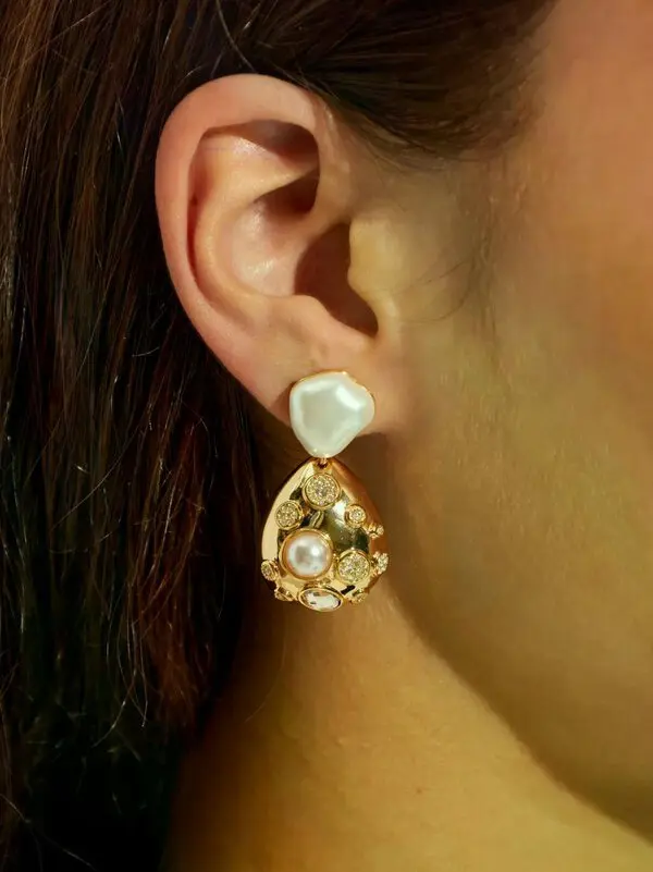SELF-PORTRAIT Crystal-embellished Drop Earrings