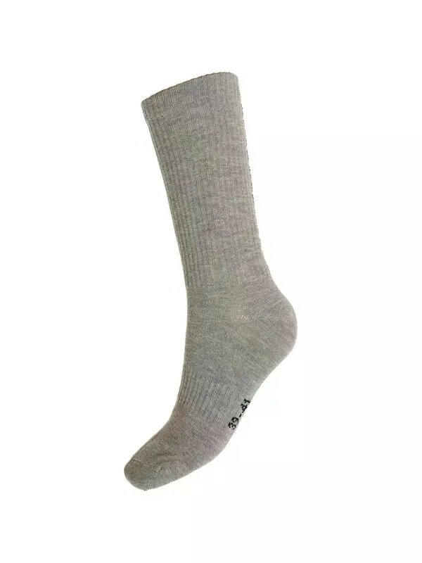 Wolford Logo-print Ribbed-knit Socks - Grey