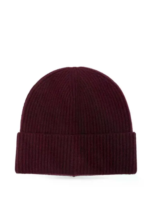 HUGENBERG Ribbed-knit Cashmere Beanie Hat - Red