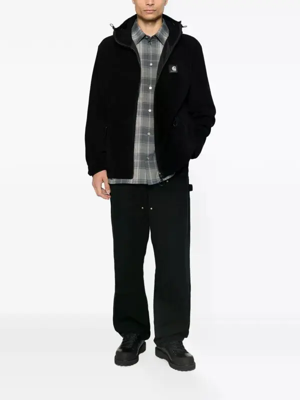 Carhartt Work In Progress Logo Hooded Jacket - Black