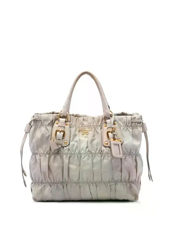 Prada 2006-2010 Tessuto Gaufre Satchel - Brown