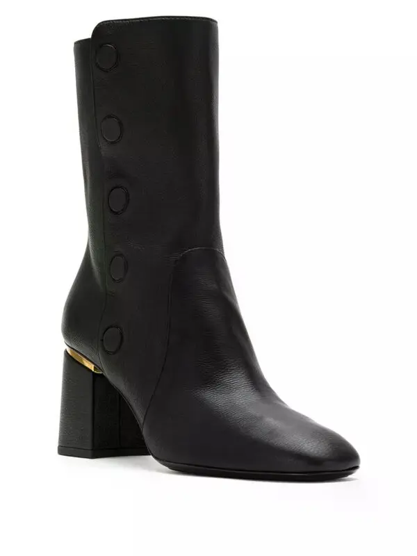 TOD'S Button-detail Block-heel Ankle Boots