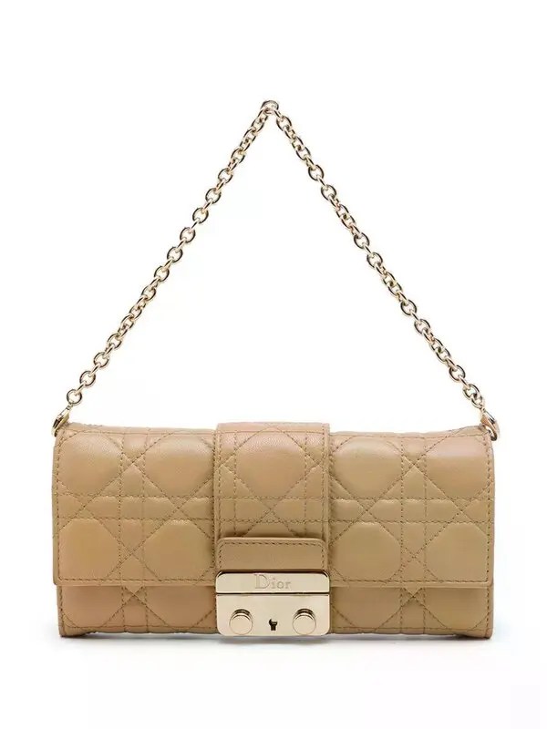 Dior 2011 Lambskin Cannage Miss Wallet On Chain Handbag - Neutrals