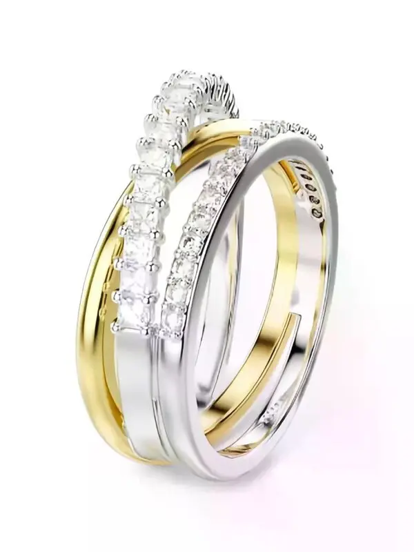 SWAROVSKI Hyperbola Crystal-embellished Crossover Rings - Gold