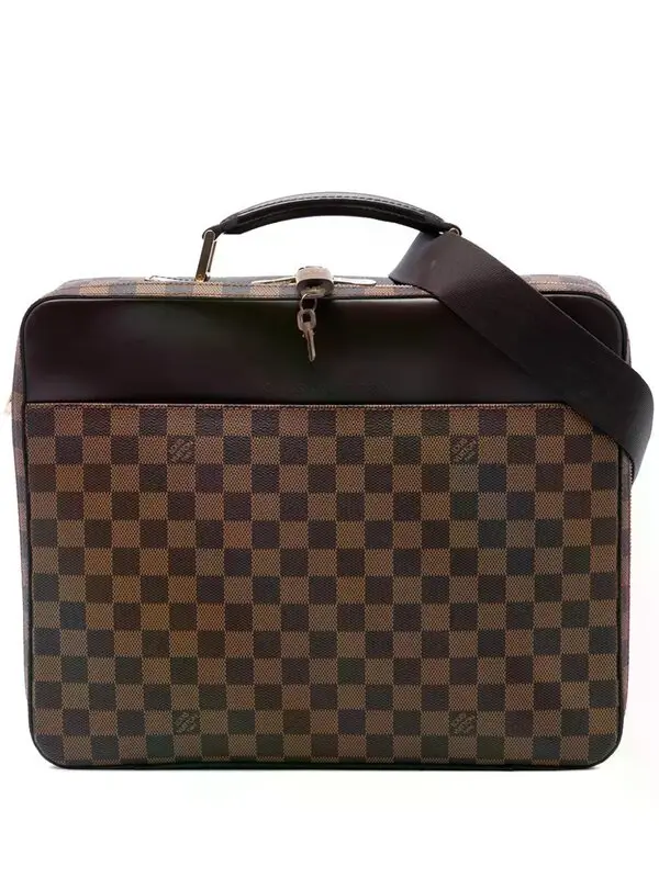 LOUIS VUITTON 2000-2008 Damier Ebene Porte Ordinateur Sabana Business Bag - Brown