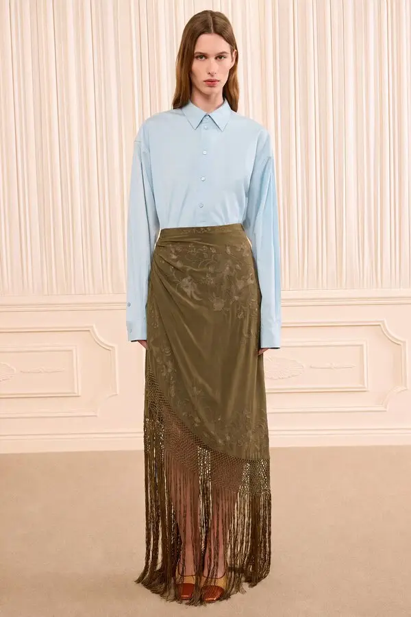 Ulla Johnson Lark Silk Fringe Skirt