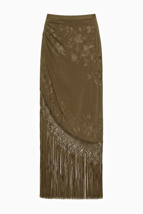 Ulla Johnson Lark Silk Fringe Skirt